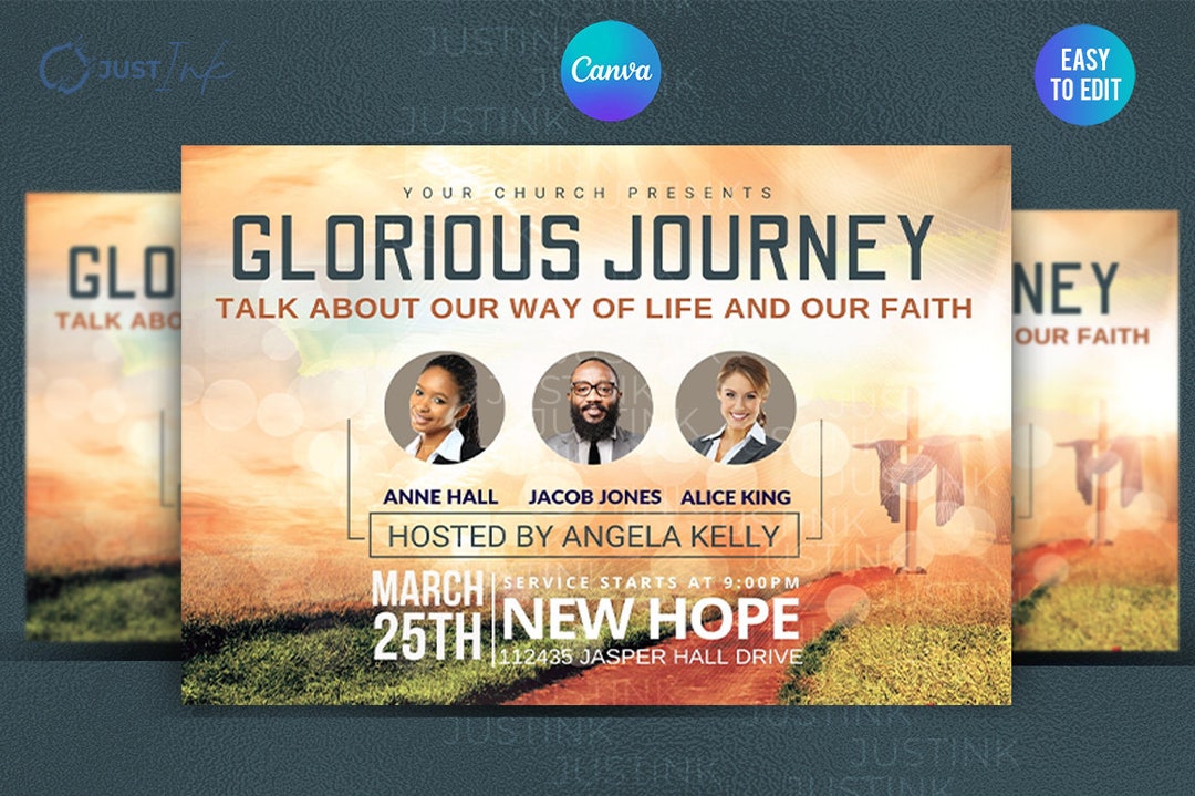 Editable Church Flyer, DIY Canva Flyer Template Design, Revival Church ...