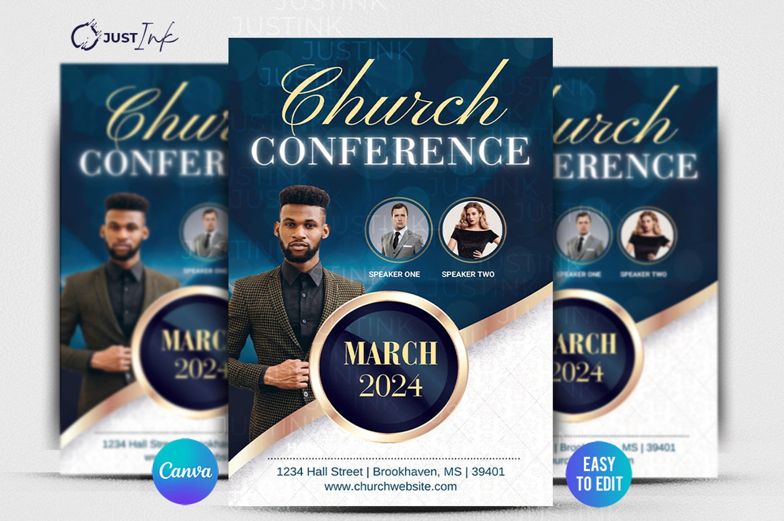 Editable Church Flyer, DIY Canva Flyer Template Design, Worship Church ...