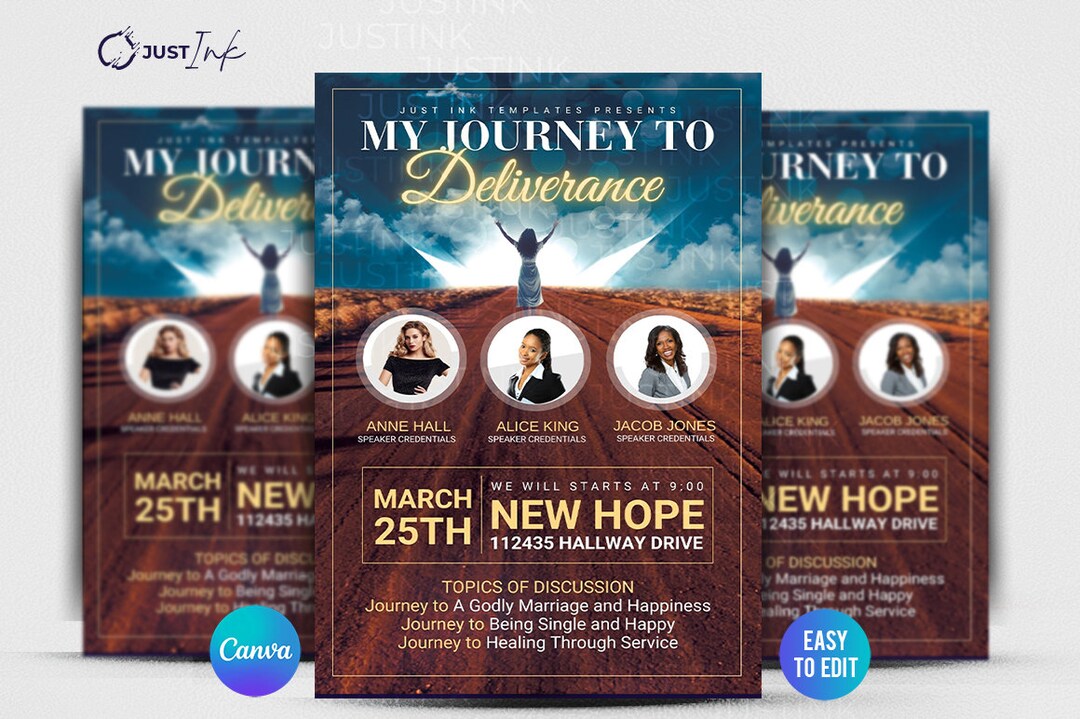 Editable Church Flyer, DIY Canva Flyer Template Design, Revival Church ...