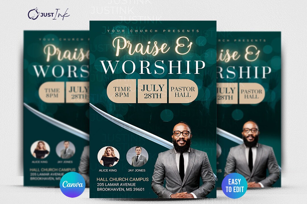 Editable Church Flyer, DIY Canva Flyer Template Design, Revival Church ...