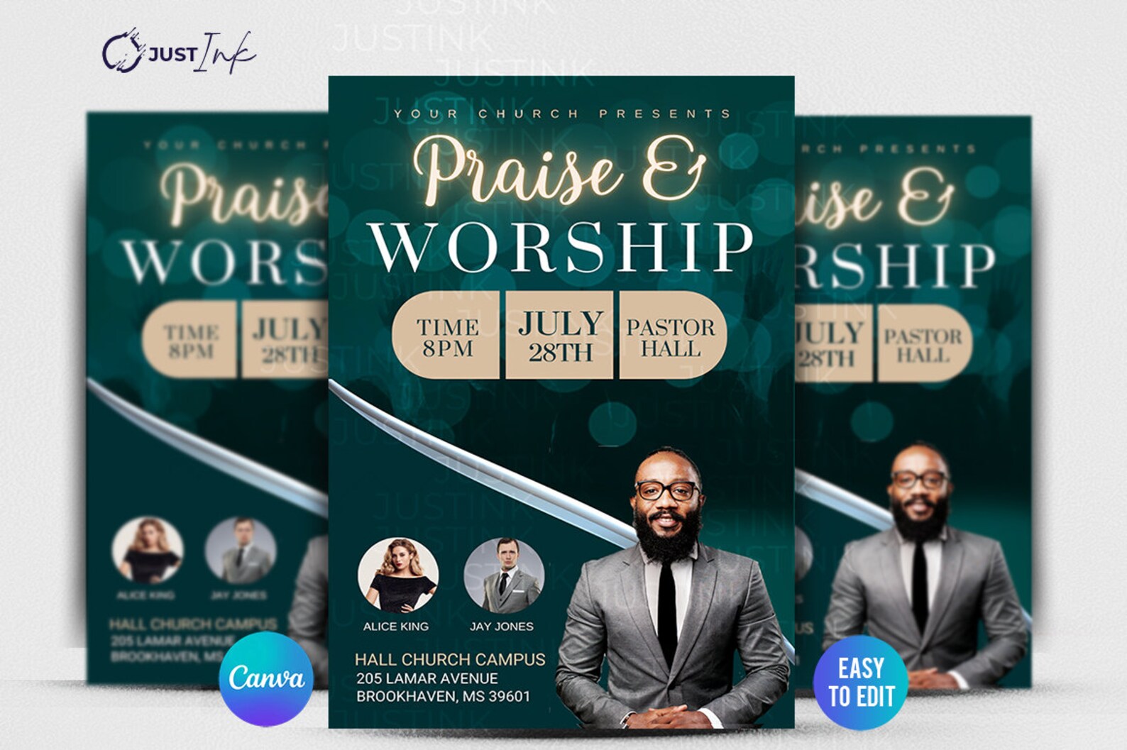 Editable Church Flyer, DIY Canva Flyer Template Design, Revival Church ...