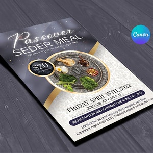 Editable Passover Flyer, DIY Canva Template Design, Passover Card ...