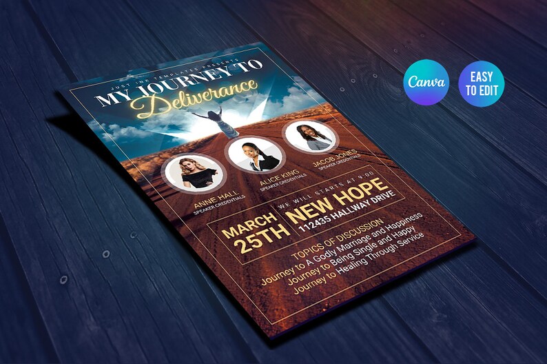 Editable Church Flyer, DIY Canva Flyer Template Design, Revival Church ...