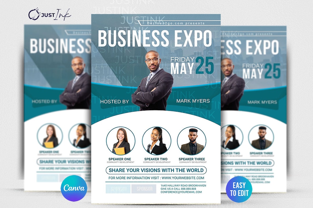 Business Conference Flyer | Premium DIY Canva Design Template for ...
