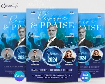 Editable Women's Conference, DIY Canva Flyer Template Design, Worship ...