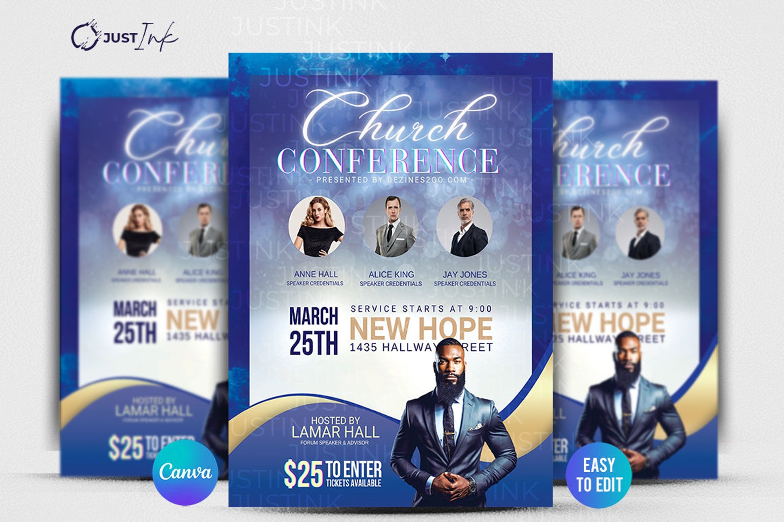 Editable Church Flyer, DIY Canva Flyer Template Design, Revival Church ...