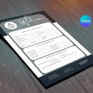 Church Welcome Form Template | DIY Canva Design for Welcome Form, New ...