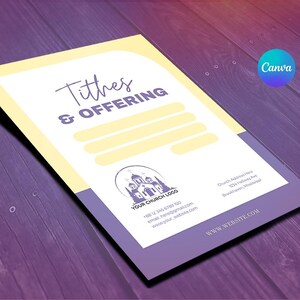 Editable Tithes and Offering Card, DIY Canva Flyer Template Design ...