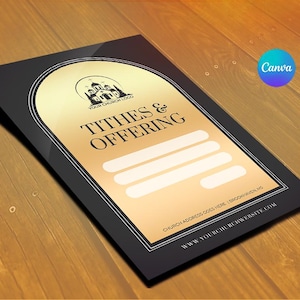 Editable Tithes and Offering Card, DIY Canva Flyer Template Design ...