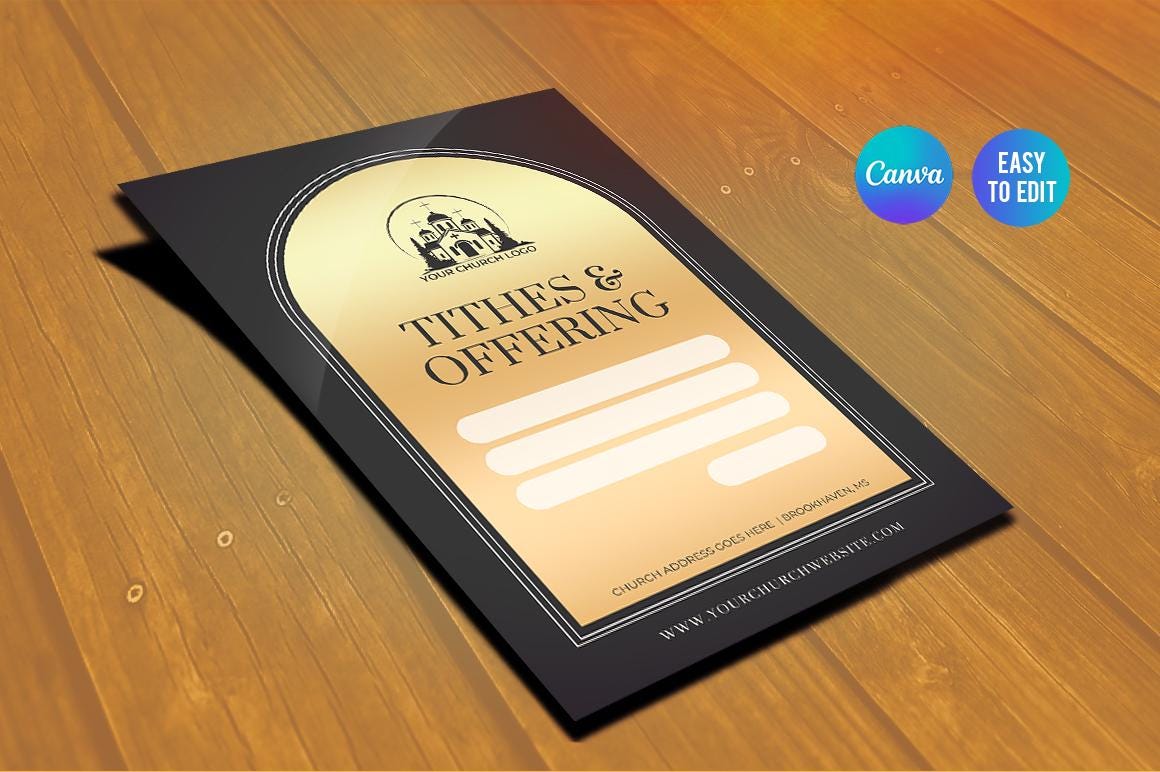 Editable Tithes and Offering Card, DIY Canva Flyer Template Design ...
