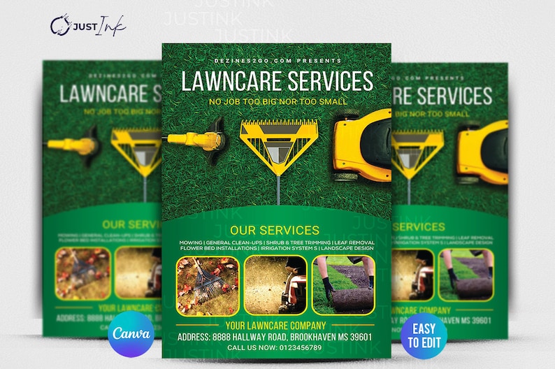 Landscape and Lawncare Canva Flyer | Premium DIY Canva Flyer Template ...