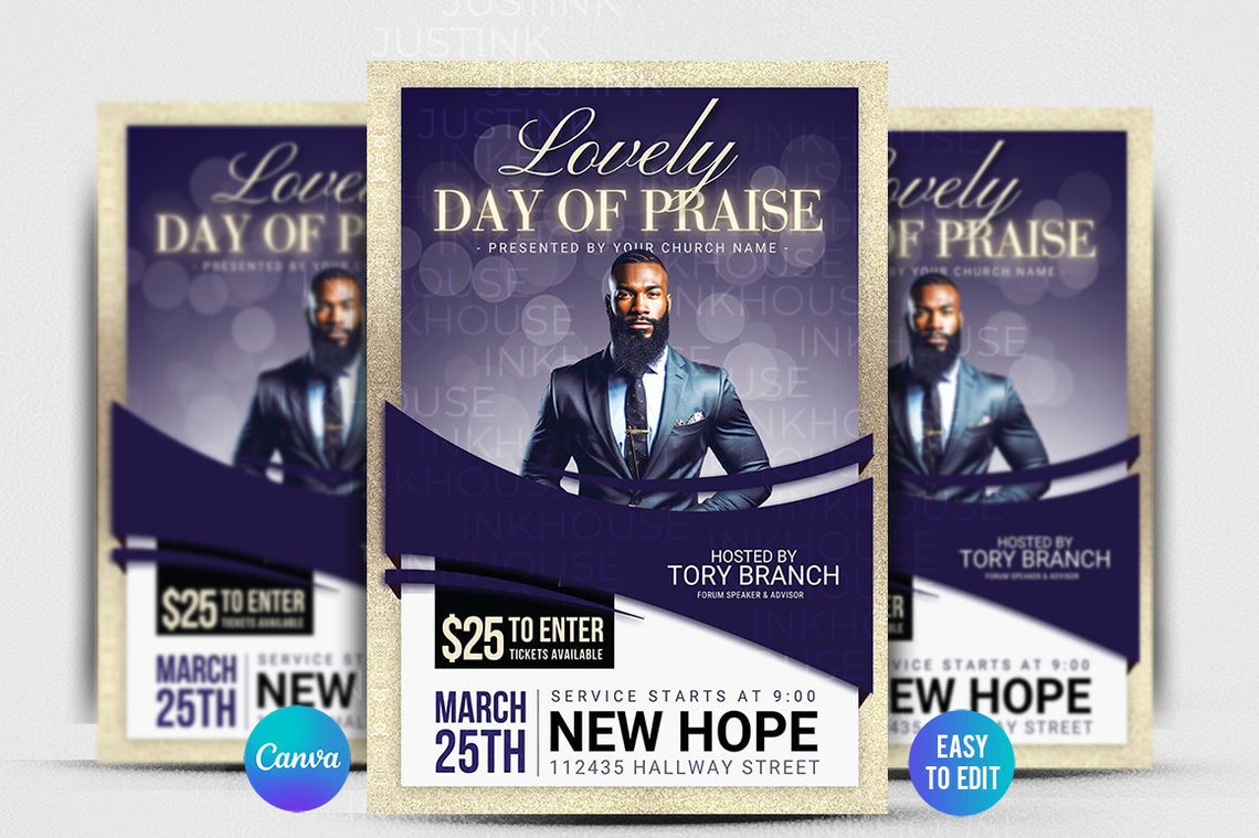 Editable Church Flyer, DIY Canva Flyer Template Design, Revival Church ...