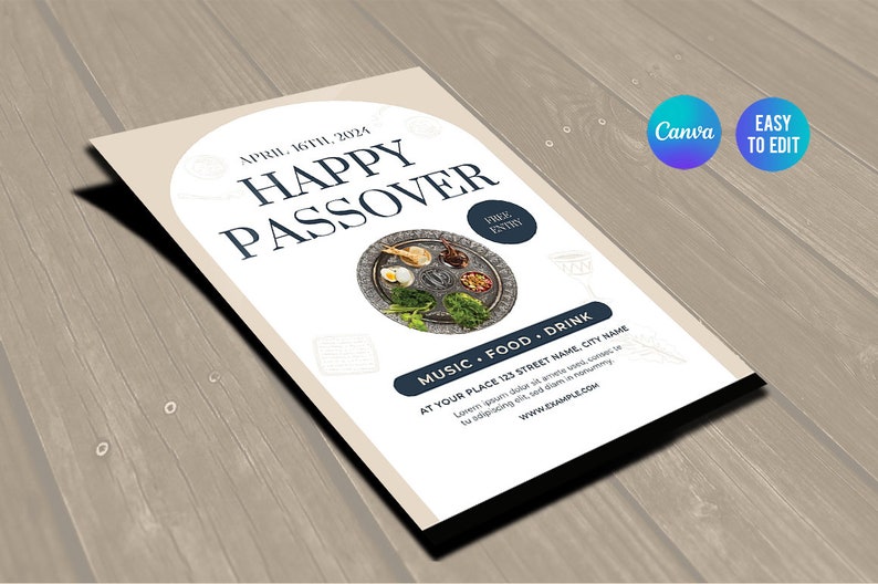 Editable Passover Flyer, DIY Canva Template Design, Passover Card ...
