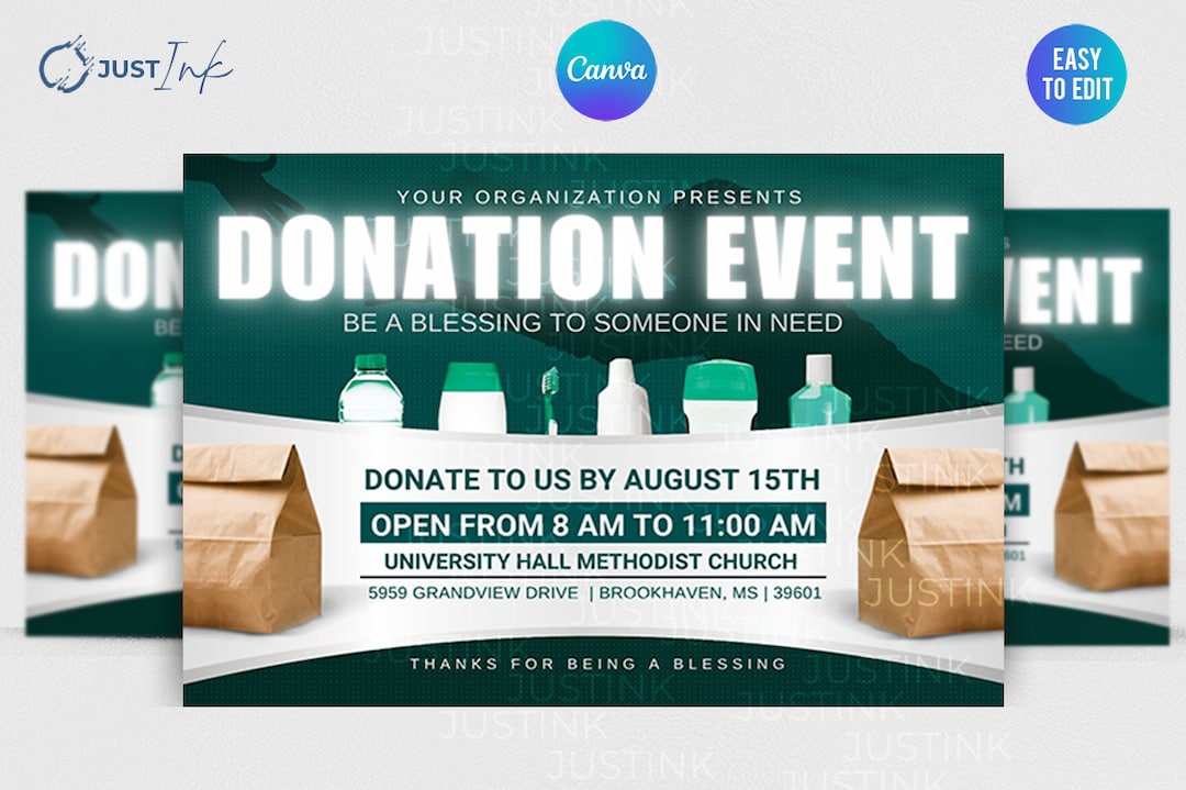 Charity Donation Flyer Template | DIY Canva Charity Fundraiser Template ...
