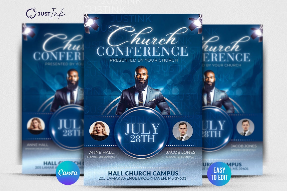 Editable Church Flyer DIY Canva Flyer Template Design - Etsy