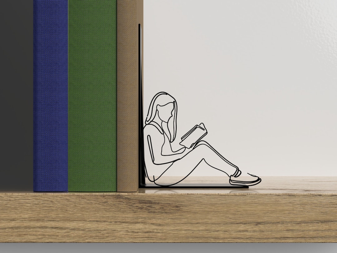 Girl Reading Bookends: Book Lover Gift, Bookish Decor - Etsy
