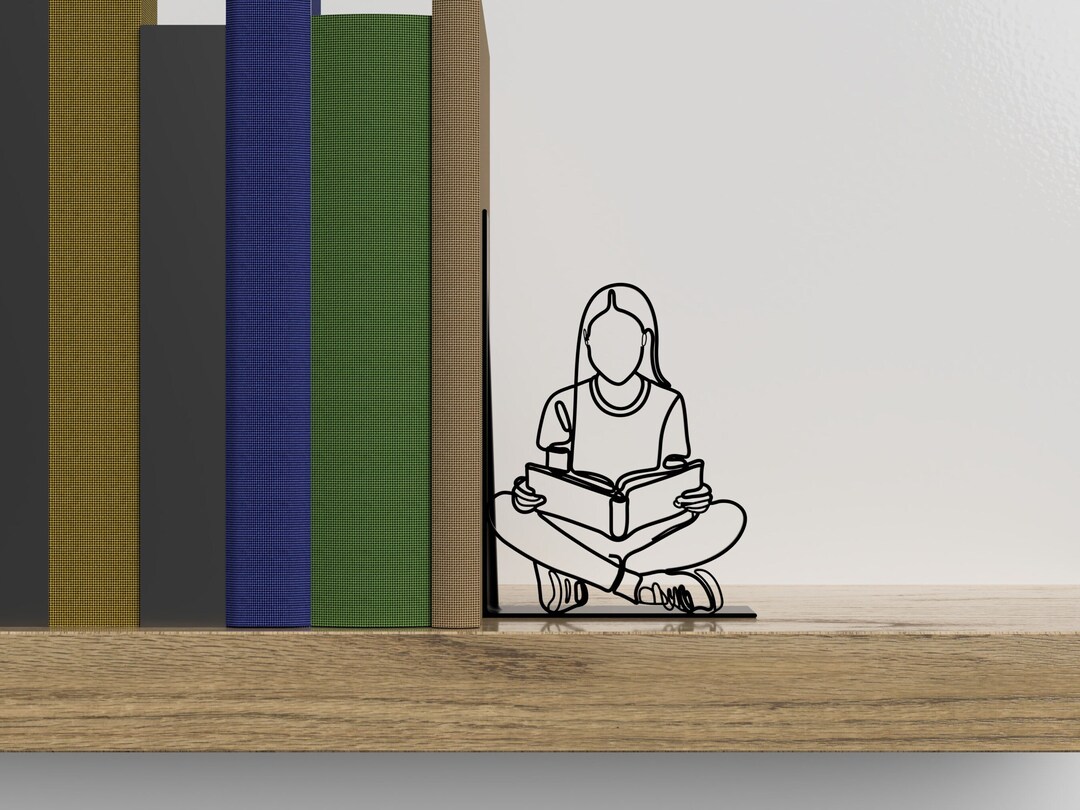 Girl Reading Bookends: Whimsical Book Lover Decor - Etsy