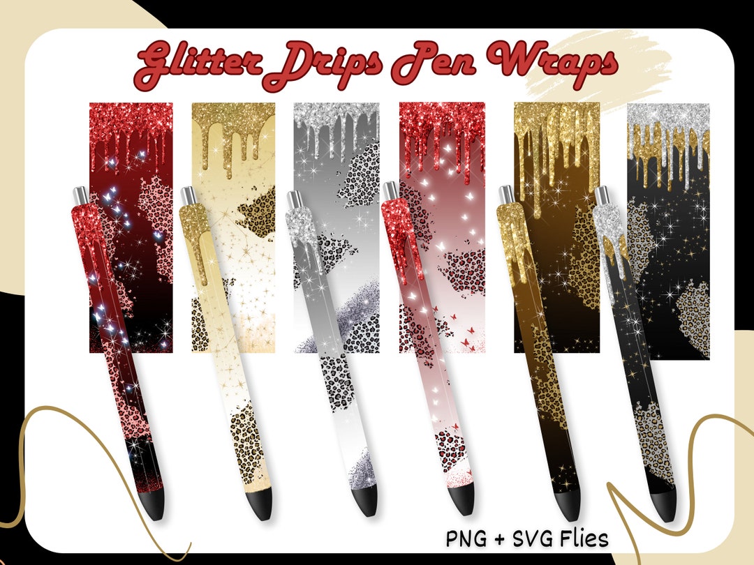 Glitter Drips Pen Wraps PNG/SVG Red Drip Christmas - Etsy