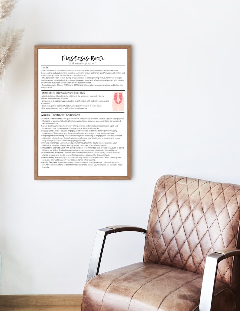 Diastasis Recti Pelvic Floor Handout - Etsy