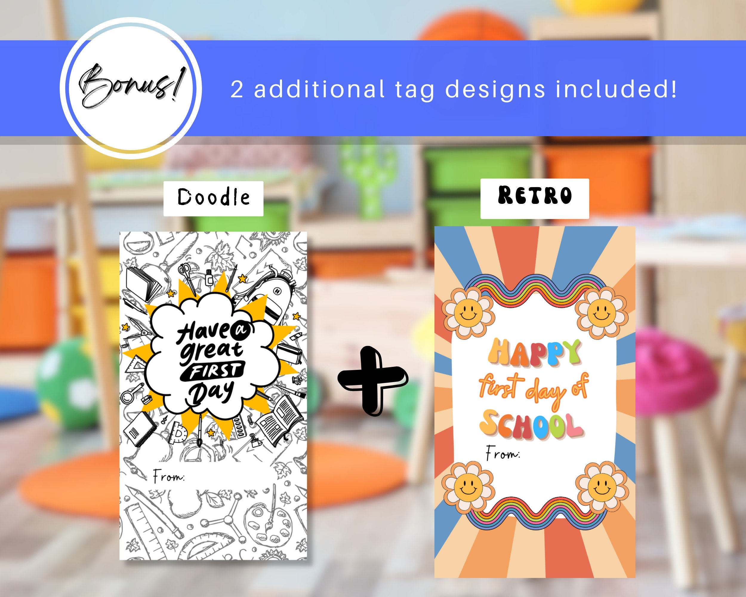 First Day of School Tags, Back to School Tags, Welcome Back to School ...