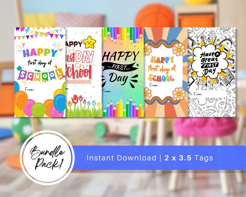 First Day of School Tags, Back to School Tags, Welcome Back to School ...