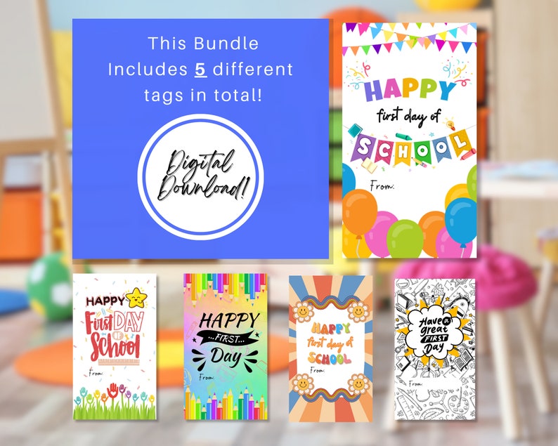 First Day of School Tags, Back to School Tags, Welcome Back to School ...