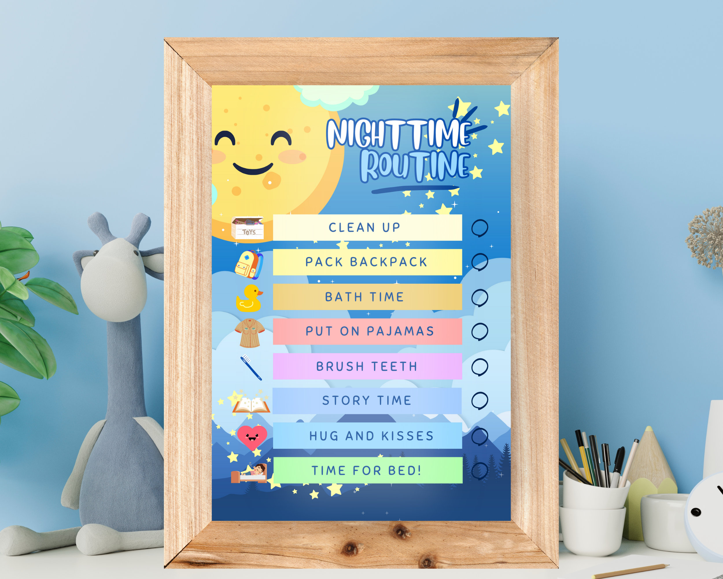 Kids School Nighttime Routine Printable Checklist, Routine Chart, Kids ...