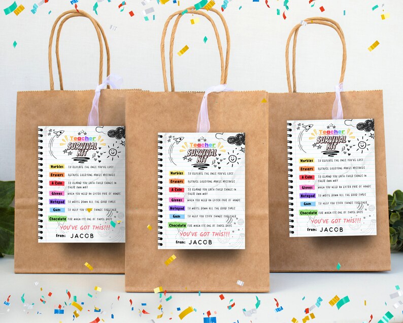 Back to School Teacher Survival Kit Printable, Editable Printable ...