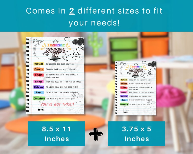 Back to School Teacher Survival Kit Printable, Editable Printable ...