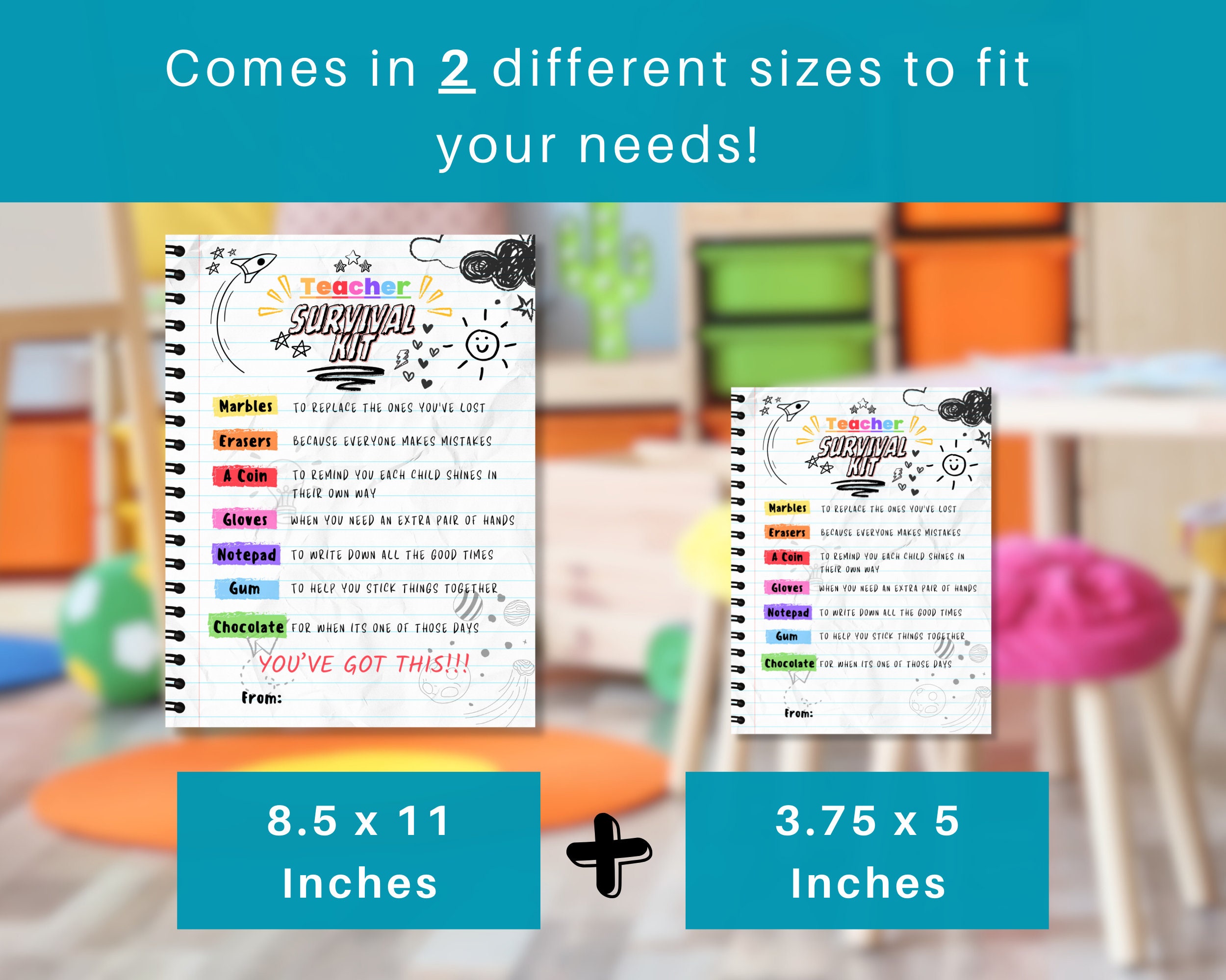 Back to School Teacher Survival Kit Printable, Editable Printable ...