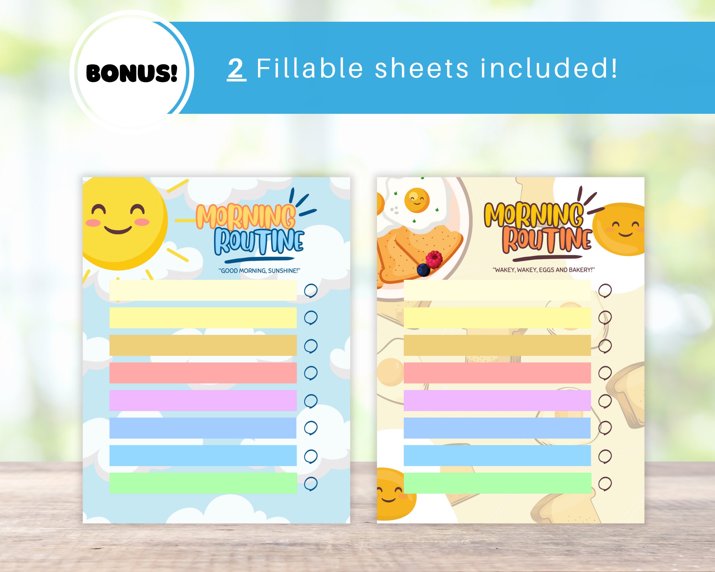 Morning School Routine Chart Printable Checklist for Kids, Routine ...
