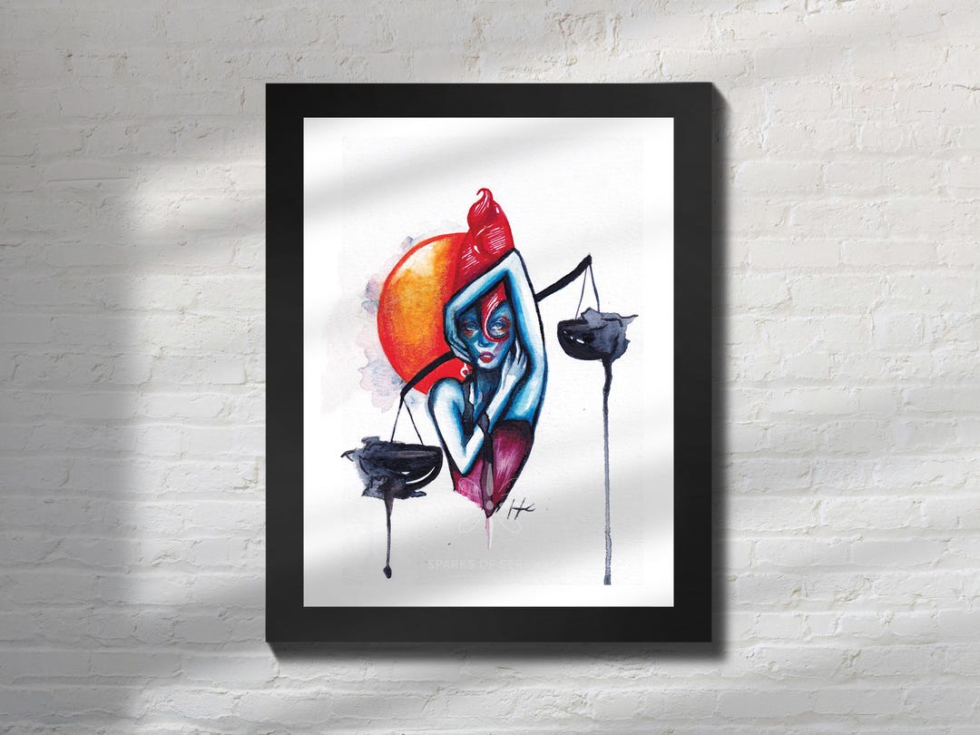 Poise Art Print – Watercolor Artwork for Living Room or Bedroom Home ...