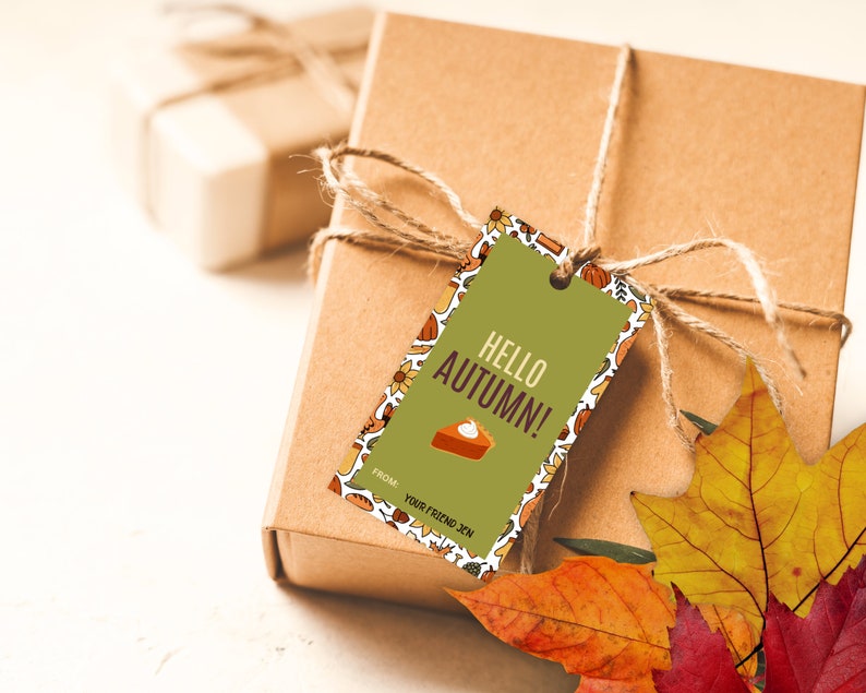 Printable Fall Gift Tags, Goodie Bag Gift Tags, Fall-themed Gift Tags ...