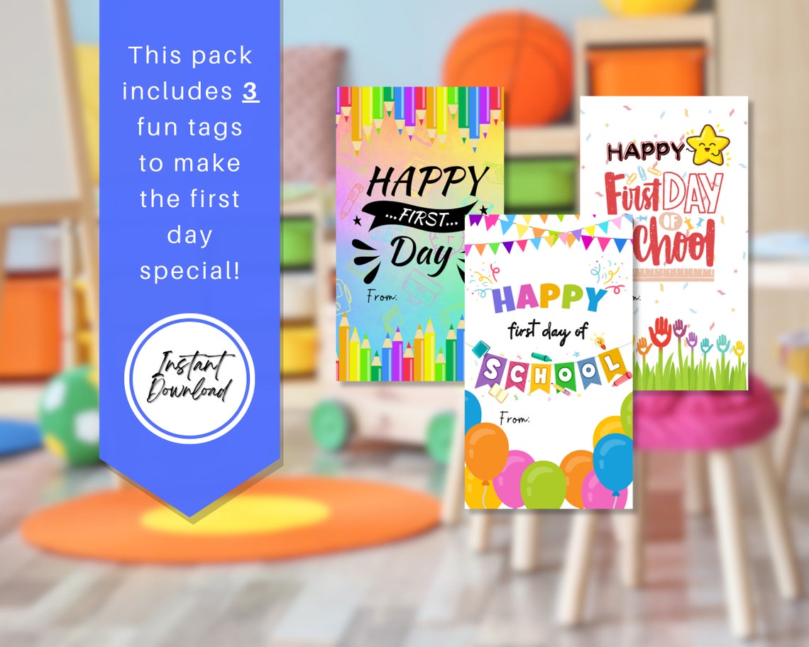 First Day of School Tags, Back to School Tags, Welcome Back to School ...