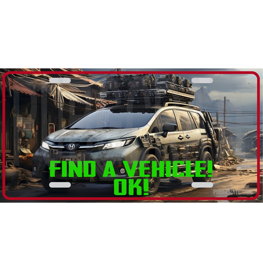 PUBG Mini Van Vanity Plate Battlegrounds Game Front License Plate Gamer ...