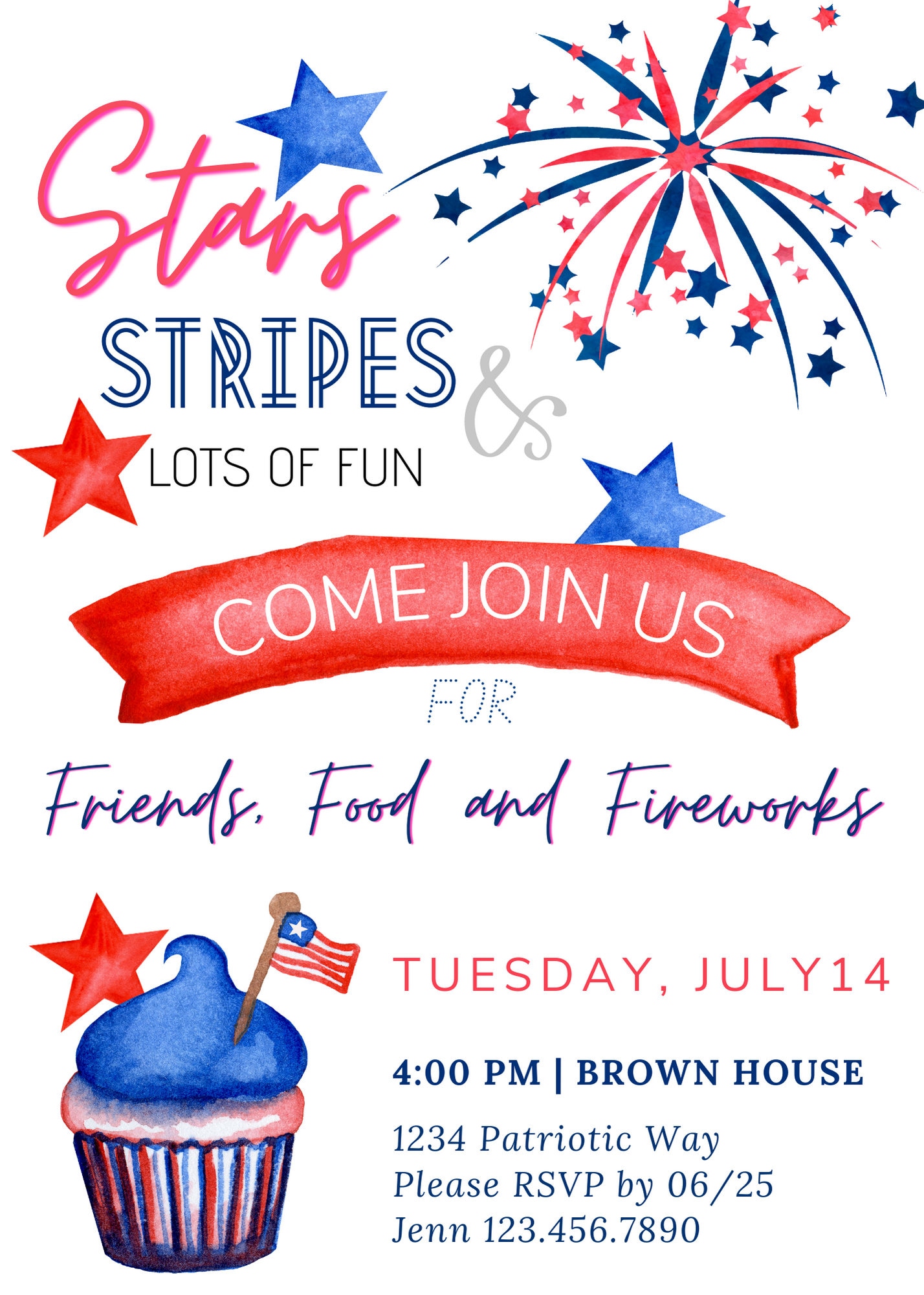 Patriotic Party Invitation - Etsy