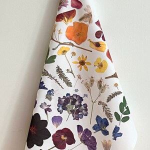 Pressed Flower Tea Towel, 100% Cotton, 19 X 26, Full Saturated Colour ...