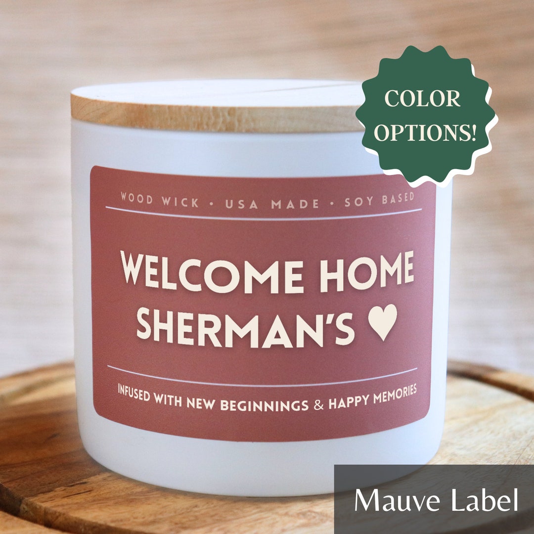 Personalized Welcome Home Candle: Soy Blend, Wood Wick, New Home Gift ...