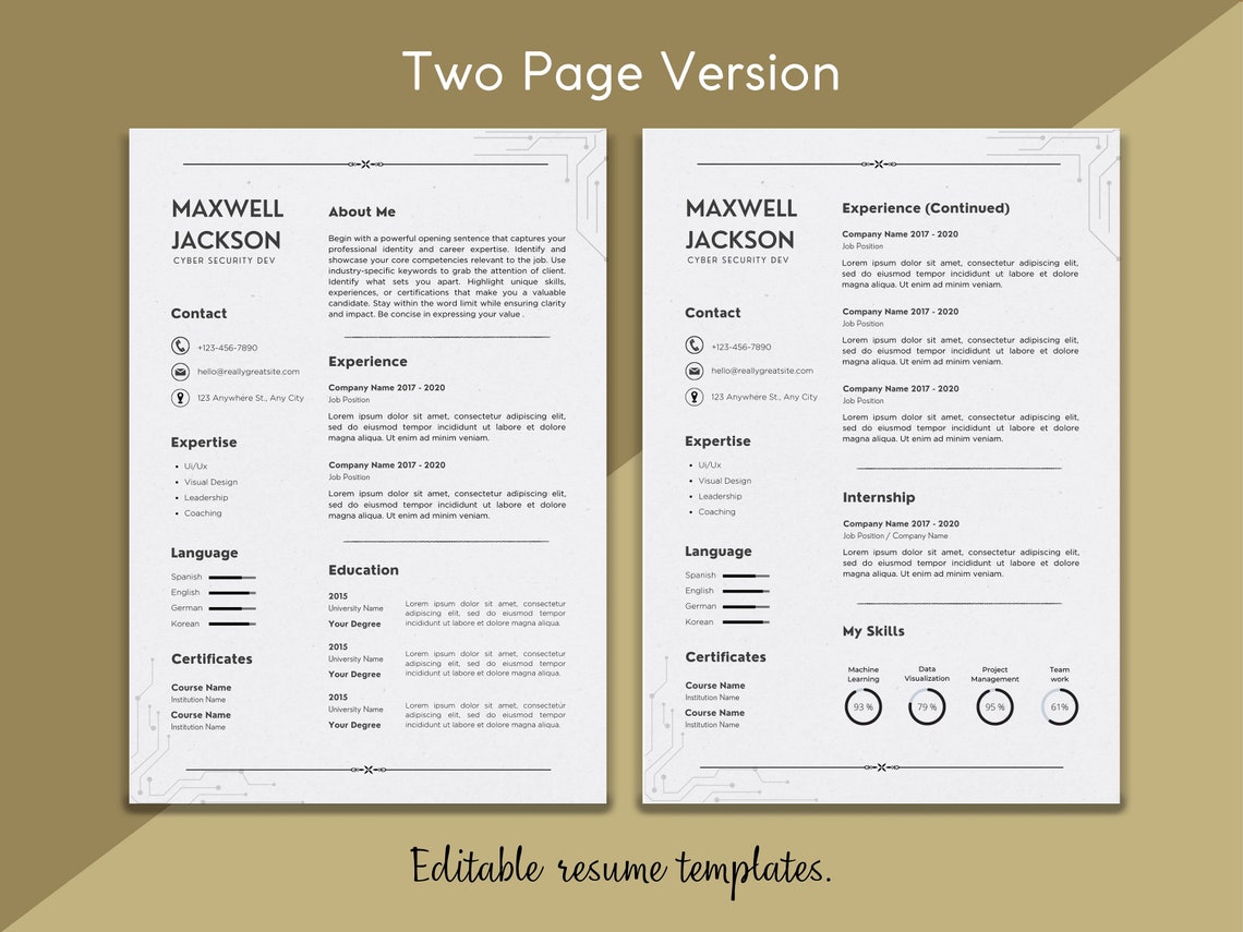 Computer Science Resume Template Word, Cv Template, Resume Templates ...