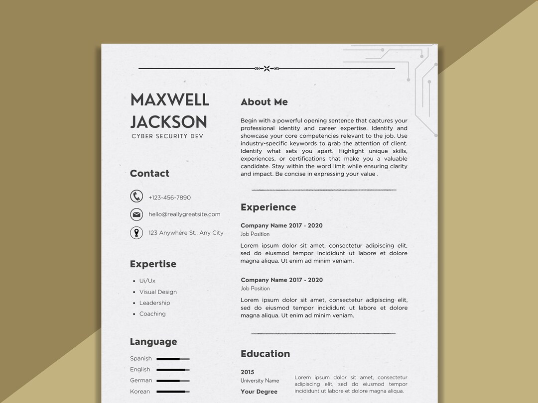 Computer Science Resume Template Word, Cv Template, Resume Templates ...