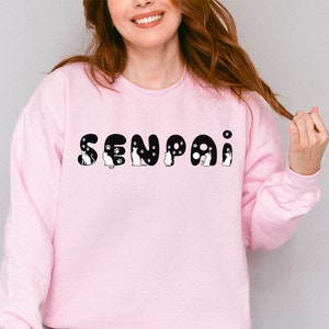 Senpai Kouhai Couple Cat Anime Sweatshirt, Cute Cat Lover Matching ...