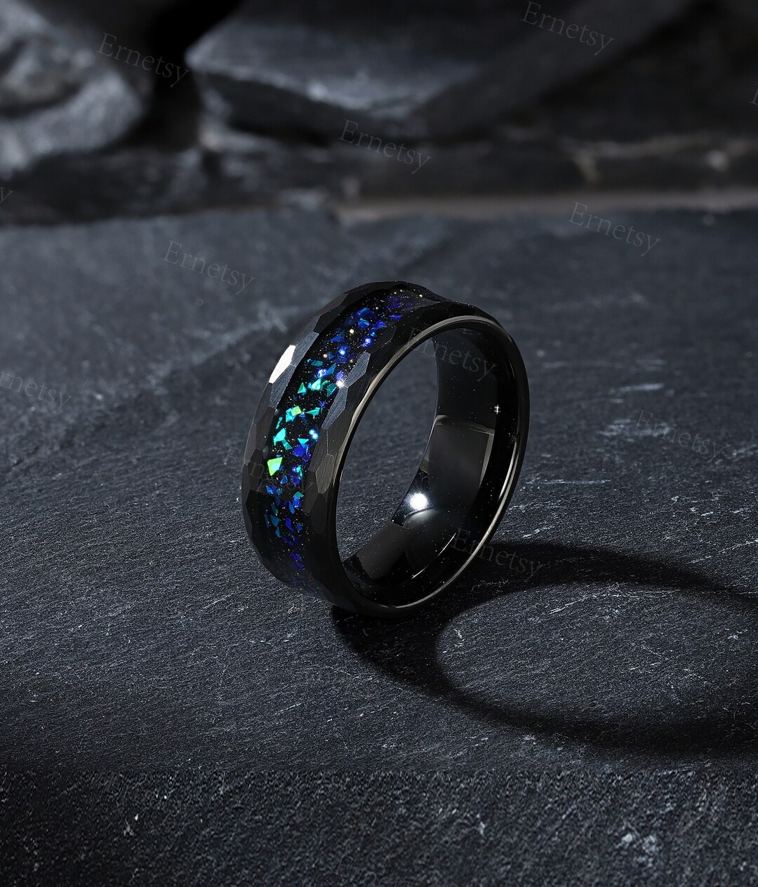 Black Tungsten Outer Space Ring | Orion Nebula Ring | 8mm Men Women ...