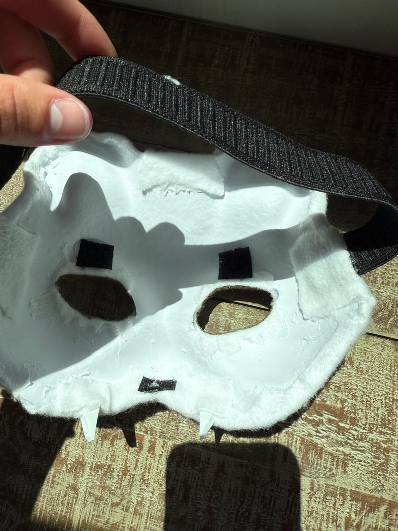 Gold and White Ferret Therian Half Mask - Etsy