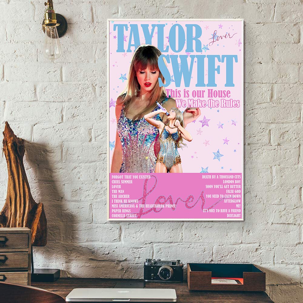 Taylor Swift Lover Poster | Dorm Room Decor | Lover Music Lyric Cover ...