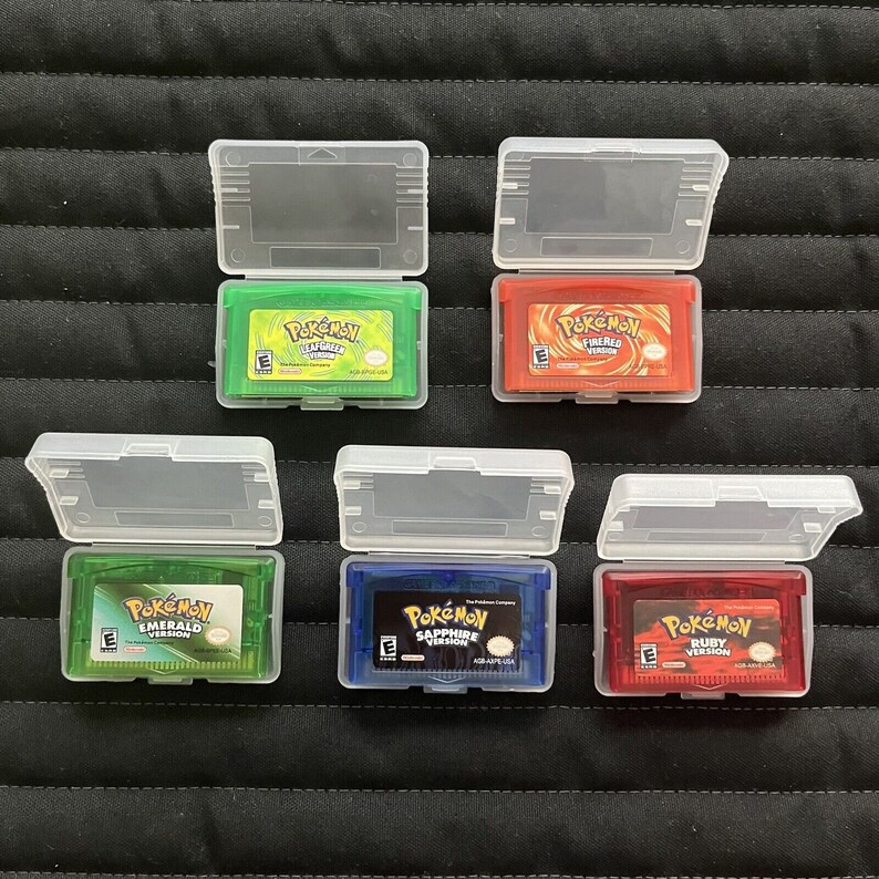 GBA Pokemon Games Lot of 5 With Cases emerald, Ruby, Sapphire, Leaf ...