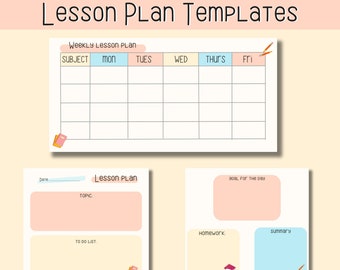 Lesson Plan Template, Lesson Planner Printable, Homeschool Teacher ...