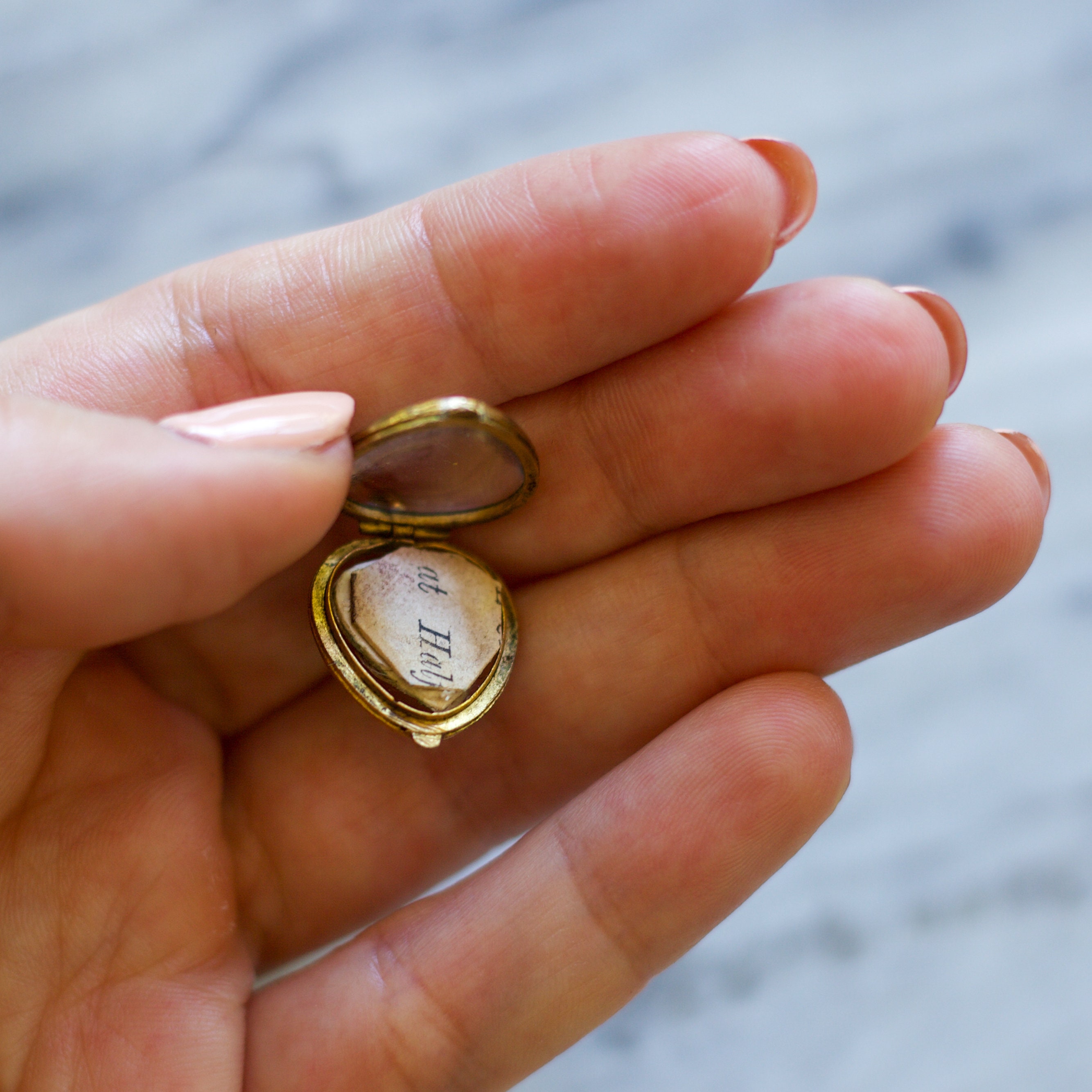 Antique Georgian Mourning Pendant Hair Charm Gold & Crystal Double ...