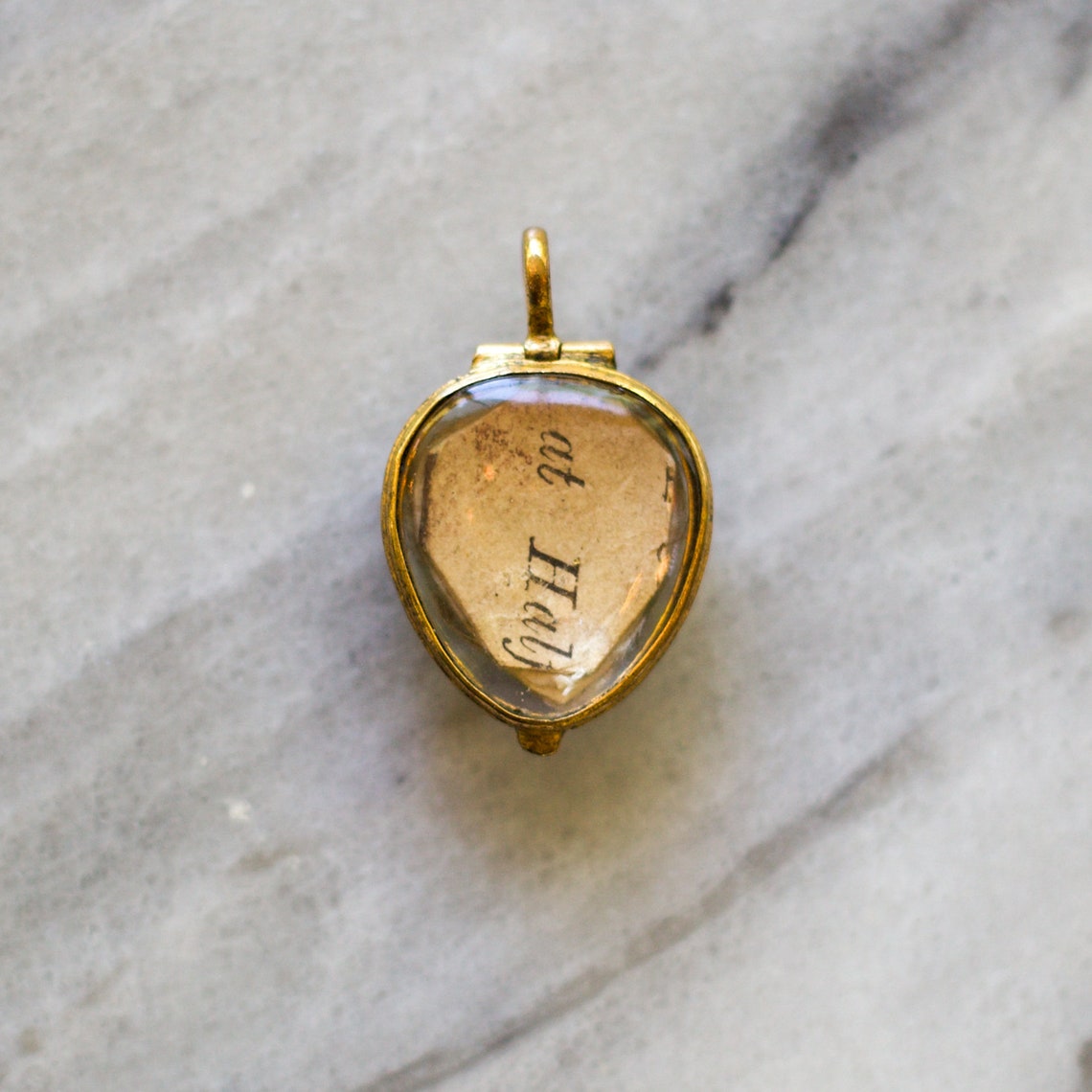 Antique Georgian Mourning Pendant Hair Charm Gold & Crystal - Etsy