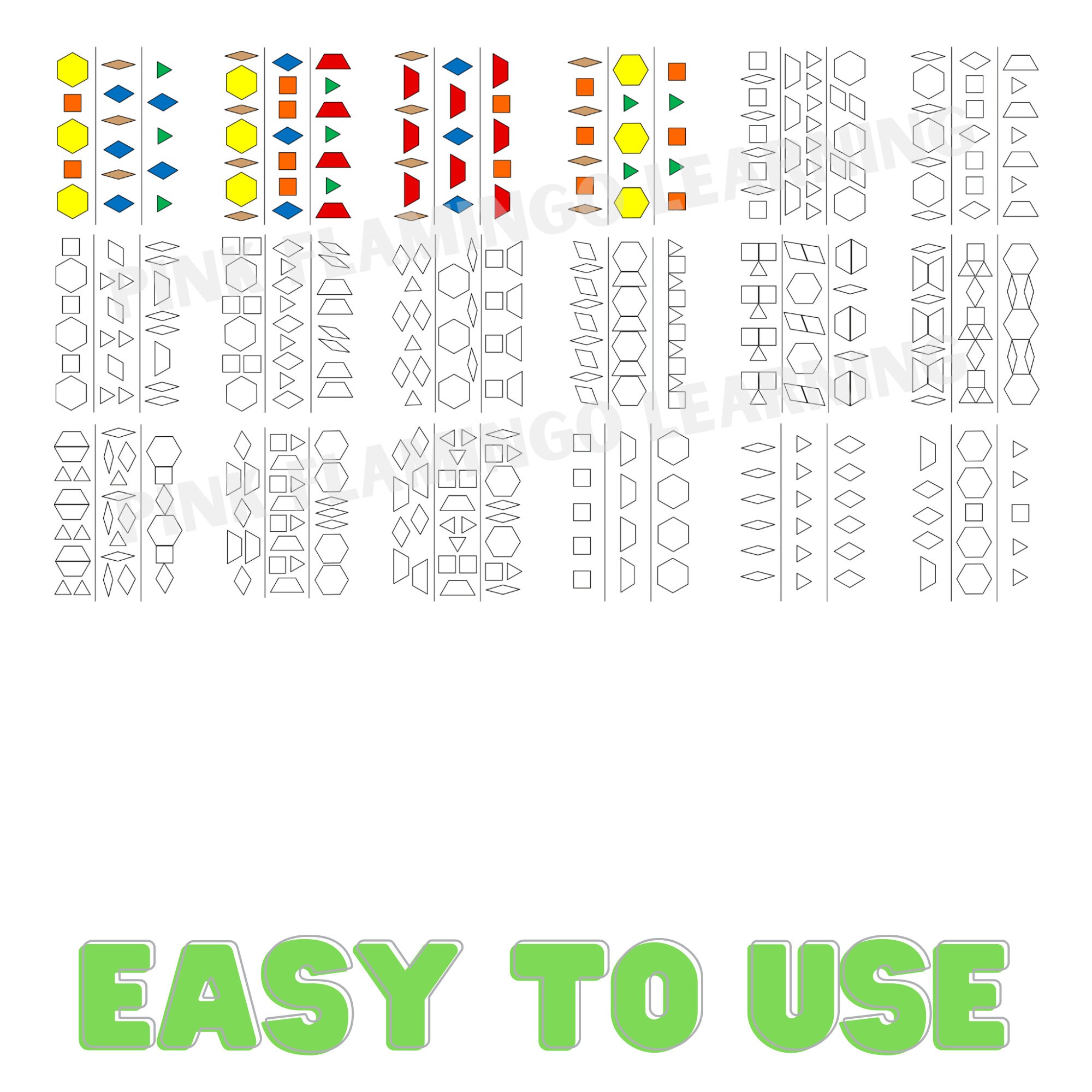 Pattern Blocks Printable Pattern Block Mats Task Card Activity Mats ...