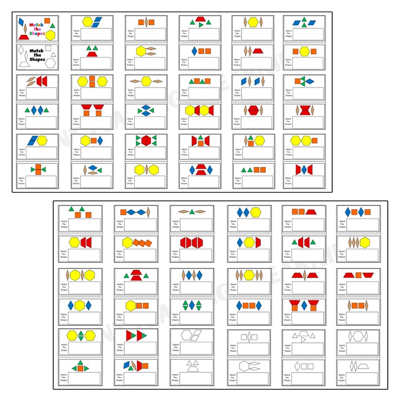 Pattern Block Activity Pattern Block Cards Shapes Printables Shapes ...